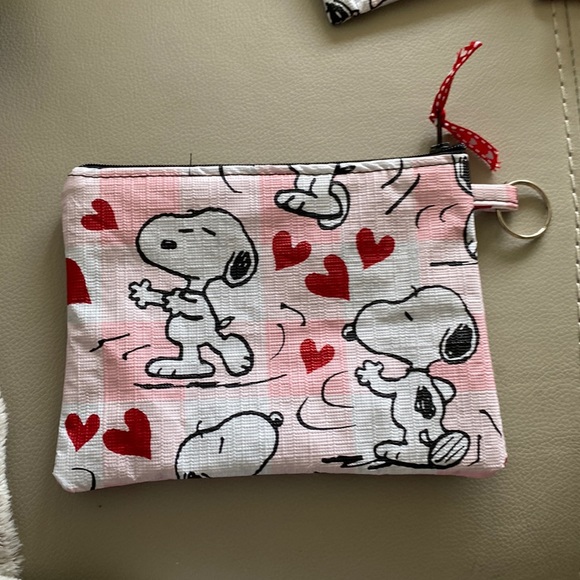 Hand Crafted | Bags | Snoopy Coin Purse With Keyring | Poshmark